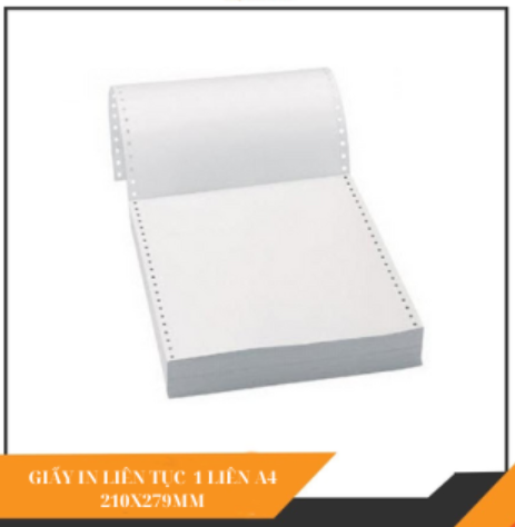 Giấy in liên tục 1 liên - A4 ( 210*279mm) - VĂN PHÒNG PHẨM TRI THỨC